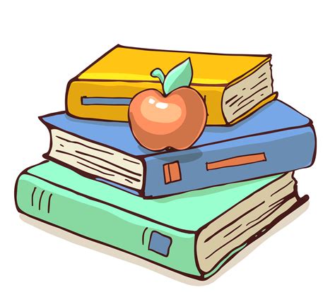 عکس دوربری شده سیب و کتاب کارتونی با رنگ های پاستلی جذاب