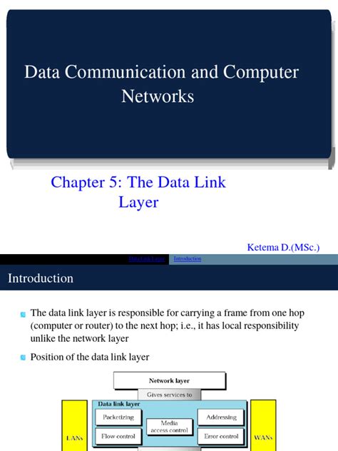 Chapter 5 Data Link Layer Pdf Error Detection And Correction Transmission Control Protocol