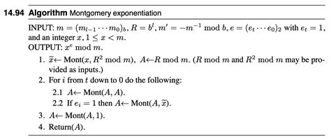 Montgomery Modular Multiplication