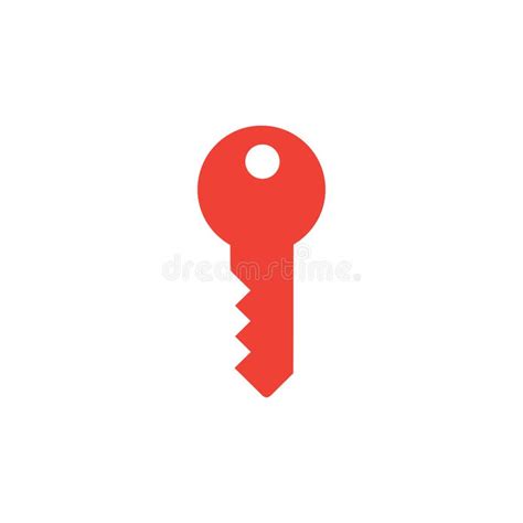 Key Red Icon On White Background Red Flat Style Vector Illustration Stock Vector Illustration