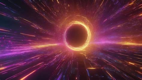 Premium Ai Image Abstract Particle Flow In Cyberspace Futuristic 3d Portal Digital Technology