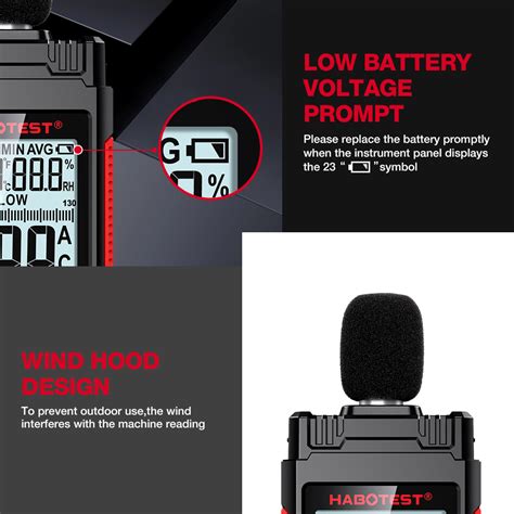 HABOTEST HT Digital Sound Level Meter Inch LCD Decibel Monitoring Tester DBA