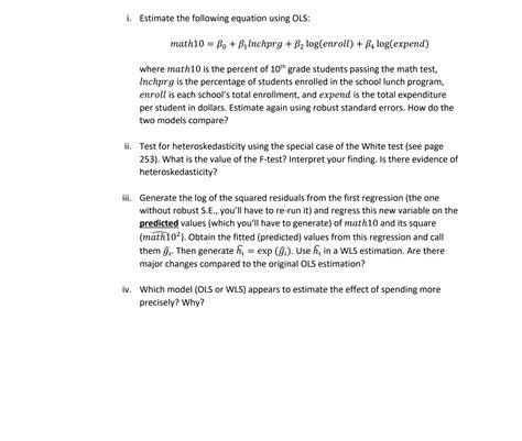 solved i estimate the following equation using ols [ operatorname{math} 10 beta {0} beta