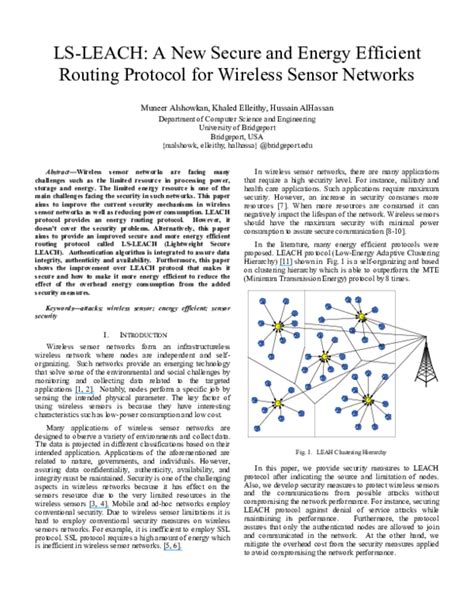 Pdf Ls Leach A New Secure And Energy Efficient Routing Protocol For Wireless Sensor Networks