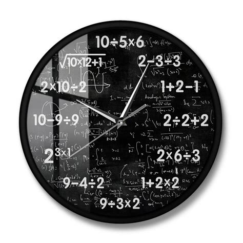 Math Class Black Chalkboard Silent Wall Clock Math Grandado