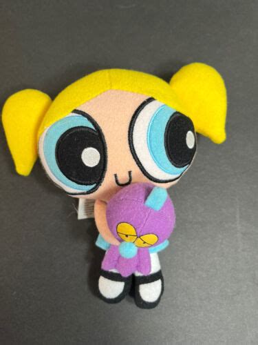 Very Rare Vintage 2001 Powerpuff Girls Bubbles 6 Plush Doll Holding Mr