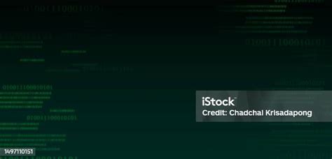 Green Binary Numbers 0101 Code On Dark Background Data Stream For Infosec And Cryptography Stock