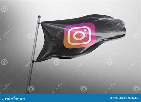 Instagram Photorealistic Flag Editorial Editorial Image Image Of