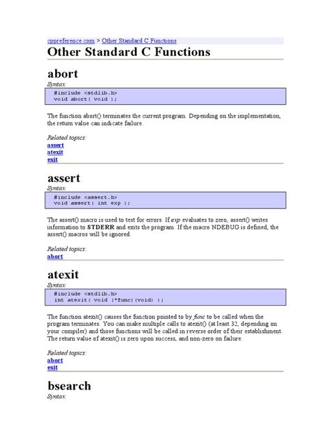 Other C Functions With Funcion Pointers Download Free Pdf C
