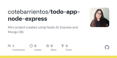 GitHub Cotebarrientos Todo App Node Express Mini Project Created