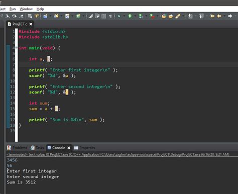 c eclipse inputs are done before showing the printf statements stack overflow