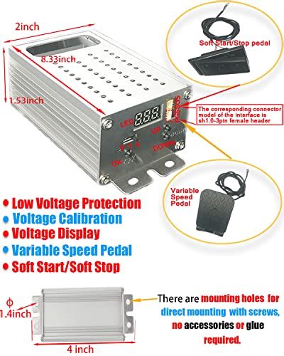 Snapklik PWM S Soft Start Soft Stop Variable Speed DC Motor Speed Controller Battery
