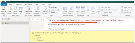 Json Error When Connecting Firebase To Microsoft Power Bi Stack Overflow