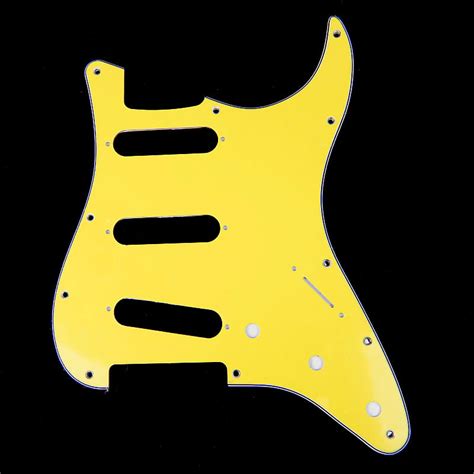 Custom Guitar Pickguard For Strat Standard 4ply Light Yellow Reverb