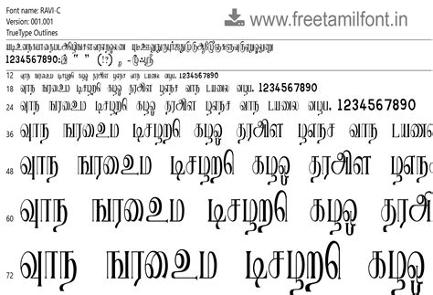 Ravi C Tamil Font Free Download