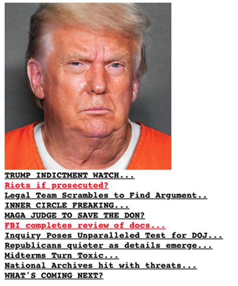 Right Leaning Drudge Website Pictures Trump In Orange Jumpsuit Amid Mounting Legal Woes