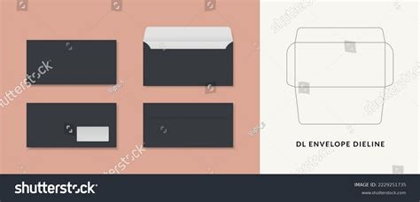 Envelope Dl Size Die Cut Template Stock Vector Royalty Free 2229251735 Shutterstock