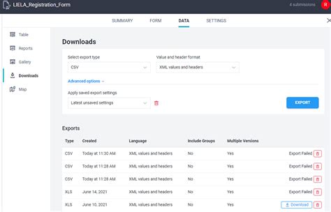 Unable To Download Data Receiving Export Failed Error Message Data Management Kobotoolbox