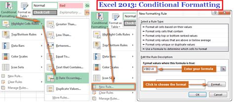 Excel 2013 Conditional Formatting