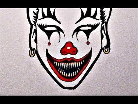 How To Draw An Evil Clown Girl Scary Clown Drawing Easy Cartoon