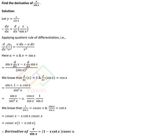 Find The Derivative Of Xsinx Yawin