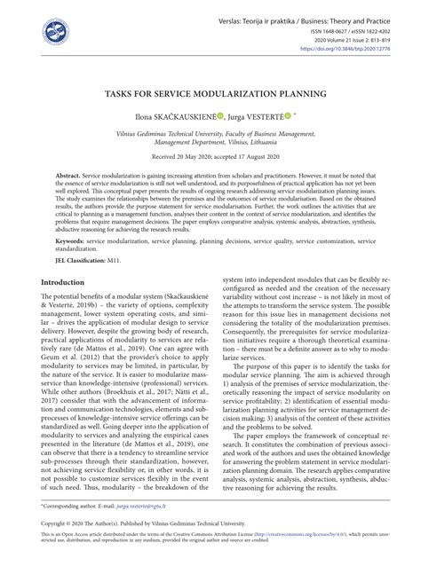 Pdf Tasks For Service Modularization Planning