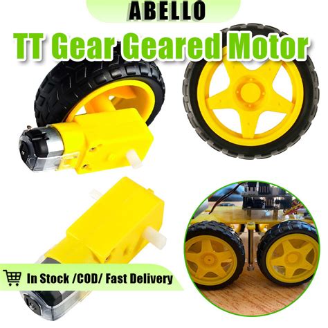 Tt Dc Geared Motor Wheel Smart Car Robot Gear Motor Car Wheels Robot