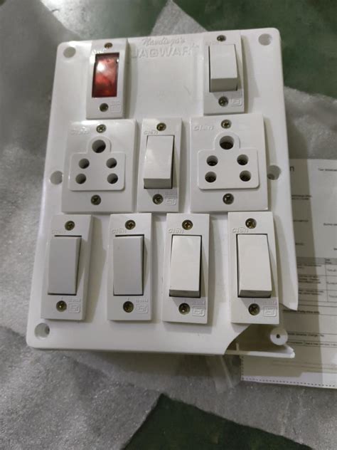 Modular Switchboard 6 Switches 2 Socket 1 Indicator Durable And Safe For Home And Office Use