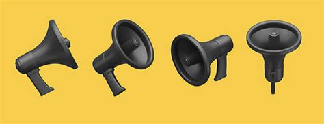 유토이미지 검은색 확성기 3d 일러스트레이션