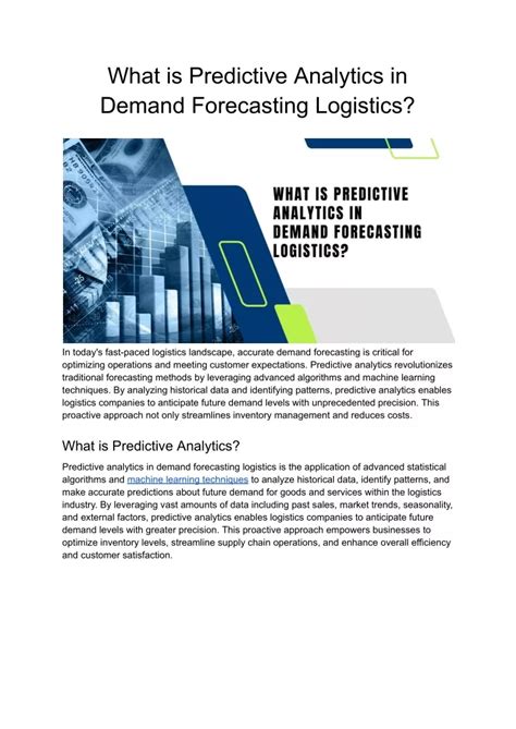 Ppt Why Should Logistics Companies Invest In Predictive Analytics For Demand Forecasting