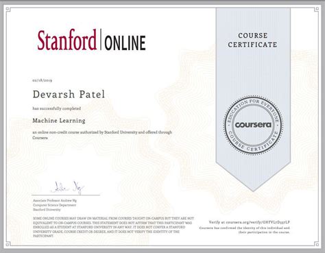 Devarsh Patel On Linkedin Machinelearning Coursera Andrewng