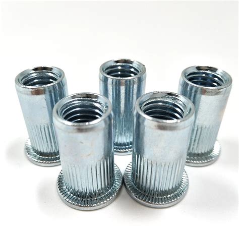 M3 M12 Galvanized Steel Large Flat Head Open End Blind Rivet Nut Rivnut Carbon Steel Rivet Nut
