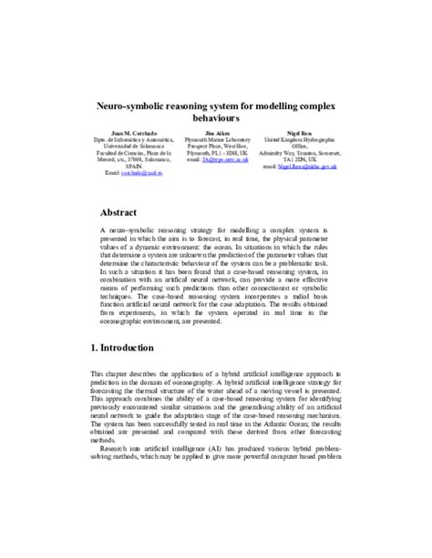 Pdf Neuro Symbolic Reasoning System For Modelling Complex Behaviours