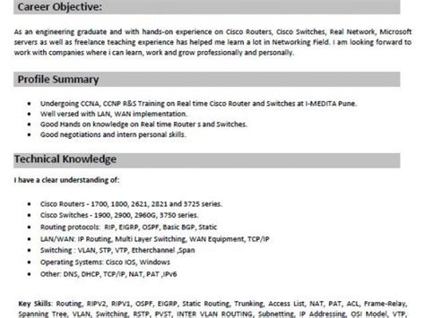 Ccna Resume Format For Freshers Ccna Resume Samples Top Ccna Resume Templates In Doc