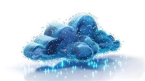 3d Flat Icon As Glossy Cloud Data Integration Concept As Abstract Digital Art Featuring Glossy