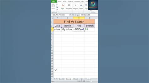 Find Vs Search Function In Excel Shorts Youtube