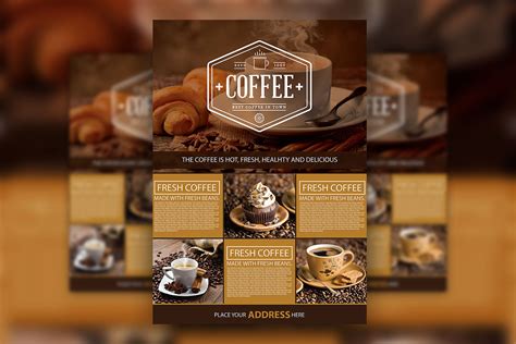 Classic Grid A4 Coffee Shop Flyer Template Free Download Resource Boy