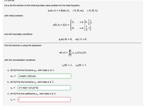 Solved Let U Be The Solution To The Initial Boundary Value