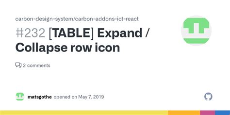 Table Expand Collapse Row Icon · Issue 232 · Carbon Design Systemcarbon Addons Iot React