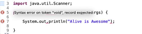 Solved Syntax Error On Token Void Record Expected Java Hungry