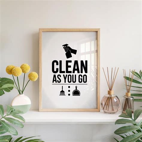 Clean As You Go Sign Etsy