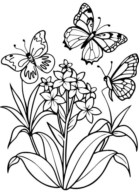 나비와 꽃이 바탕에 나비와 나비가 있습니다 프리미엄 Ai 생성 벡터