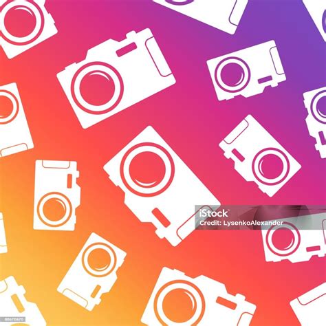 카메라 완벽 한 패턴 배경입니다 비즈니스 평면 벡터 일러스트입니다 카메라 기호 기호 패턴입니다 가정용 캠코더에 대한 스톡 벡터 아트 및 기타 이미지 Istock