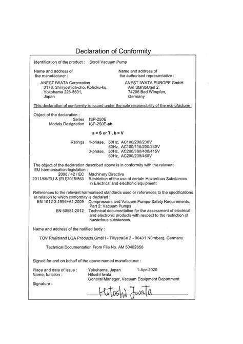 Scroll Vacuum Pump Isp 250e Sv Anest Iwata South Africa