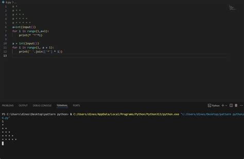 Python 30daysofcode 10000coders Patternprinting Codenewbie Dinesh Pippera