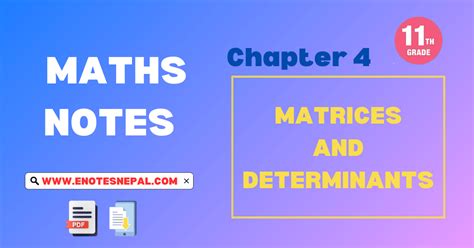 Matrices And Determinants Class 11 Mathematics Solutions Exercise 5 Enotes Nepal