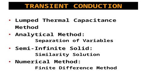 Ppt Transient Conduction Lumped Thermal Capacitance Method Analytical Method Separation Of