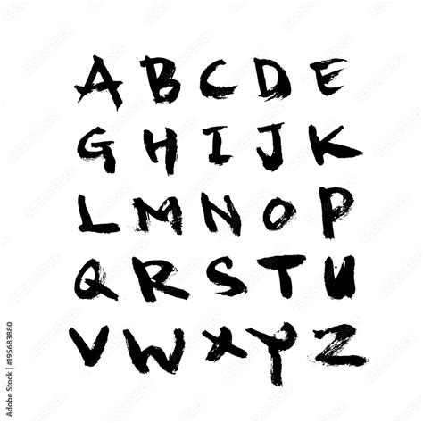 벡터 문자 손으로 쓴 글씨체 Stock Vector Adobe Stock