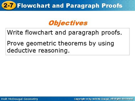 2 7 Flowchart And Paragraph Proofs Objectives Write