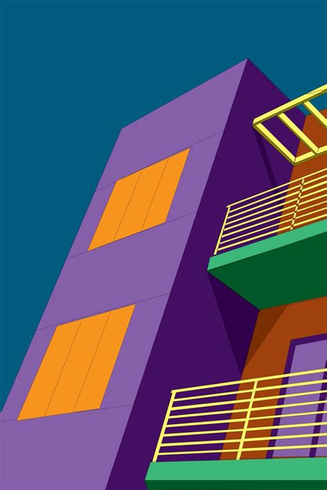Colorful Geometric Architecture Abstract Geometric Building Exterior